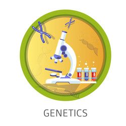 Genetics round with dna line Royalty Free Vector Image