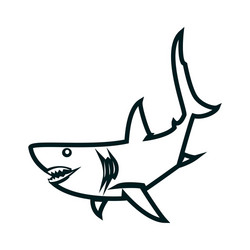 Shark line art simple outline design Royalty Free Vector