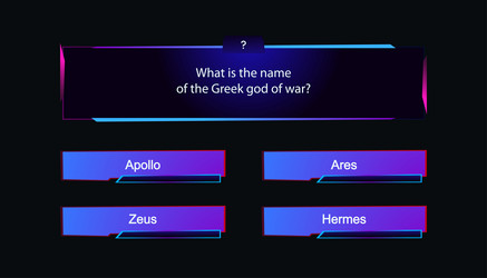 Template question and answers neon style Vector Image