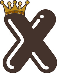 Alphabet letter with crown king queen Royalty Free Vector
