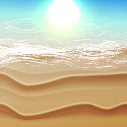 Sand and wave beach realistic background Vector Image