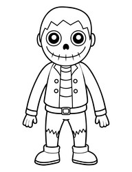 Zombie apocalypse coloring page for kids Vector Image