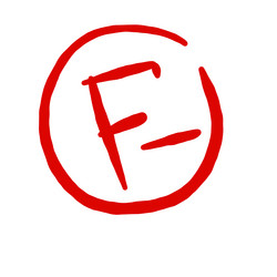 Grade result f minus isolated on white background Vector Image