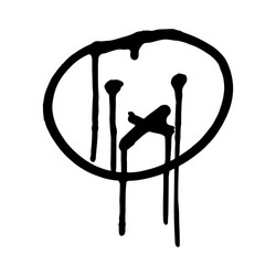 Graffiti grunge emoji with black ond white colour Vector Image