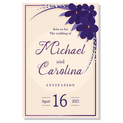 Isolated white names wedding invitation Royalty Free Vector