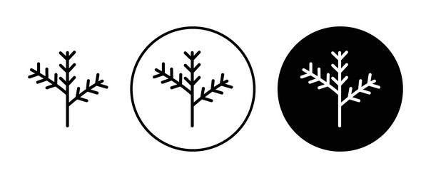Pine branch icon set cedar spruce symbol Vector Image