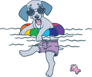 Cartoon dog bathing time Royalty Free Vector Image