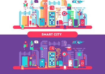 Smart sustainable city development Royalty Free Vector Image