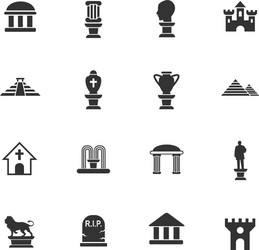 Monuments icon set Royalty Free Vector Image - VectorStock