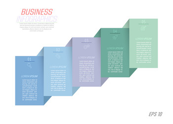 Business infographics 6 steps to achieve Vector Image