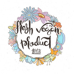 Hand lettering grunge card with flower background Vector Image