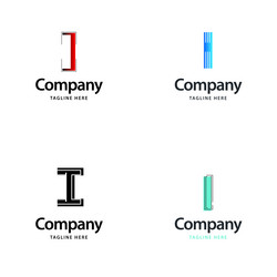 Letter i big logo pack design creative modern Vector Image