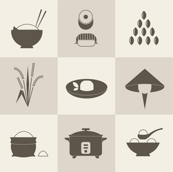 Rice icons Royalty Free Vector Image - VectorStock