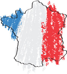 Sketch of a map france Royalty Free Vector Image