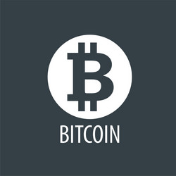 Bitcoin logo black and white Royalty Free Vector Image
