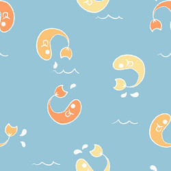 Seamless fish repeat pattern in blue background Vector Image