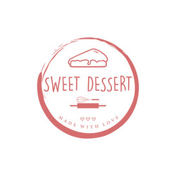 Sweet bakery logo and dessert Royalty Free Vector Image