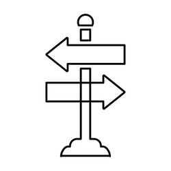 Direction sign outline icon line art Royalty Free Vector