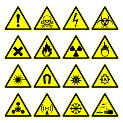 Hazard sign collection Royalty Free Vector Image