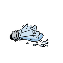 Broken light bulb crack in lightbulb Royalty Free Vector
