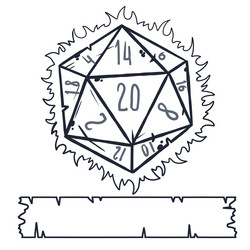 Dice d20 for playing dnd Royalty Free Vector Image