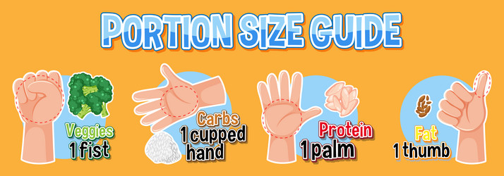 Hand portion size guide for healthy eating Vector Image