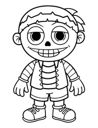 Zombie apocalypse coloring page for kids Vector Image