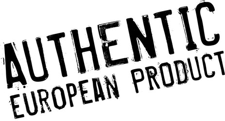 Authentic european product stamp Royalty Free Vector Image