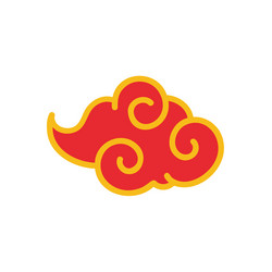 Chinese red cloud element for decorating Vector Image