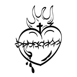 Sacred heart jesus drawing Royalty Free Vector Image
