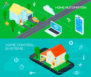 Smart home automation isometric infographic poster