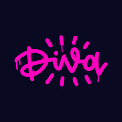 Diva - urban street graffiti style lettering wird Vector Image