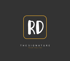 Rd initial letter handwriting and signature logo Vector Image