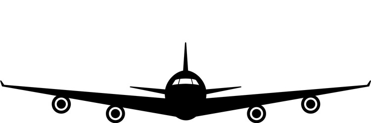Black icon plane Royalty Free Vector Image - VectorStock