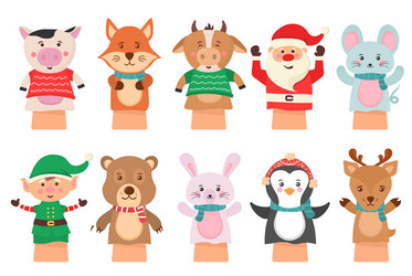 Cartoon theater puppets Royalty Free Vector Image