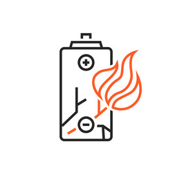 Dangerous lithium-ion batteries over-charging Vector Image