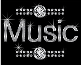 Cartoon cute doodles music word colorful Vector Image