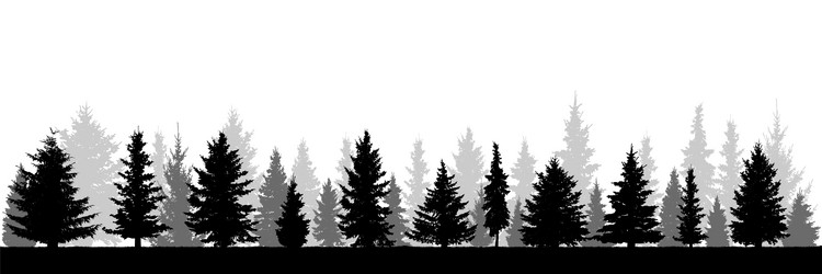 Forest Skyline Black and White Vector Images (over 230)