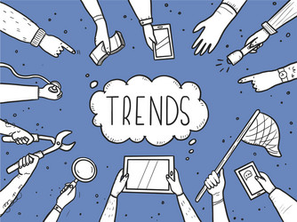 Hand drawn style trend concept Royalty Free Vector Image