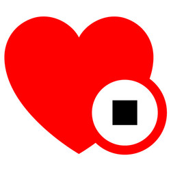 Red heart game icon symbol of a health Royalty Free Vector