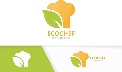 Chef hat leaf natural kitchen bakery nature Vector Image