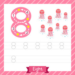 Number 8 transportation tracing worksheet Vector Image