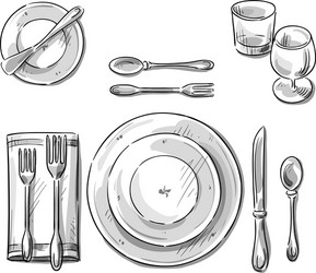 Festive table setting Royalty Free Vector Image