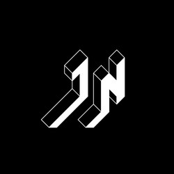 Creative white letters jn j n logo with leading Vector Image