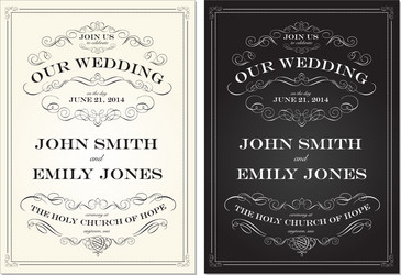 Vintage sheep and ram wedding invite Royalty Free Vector