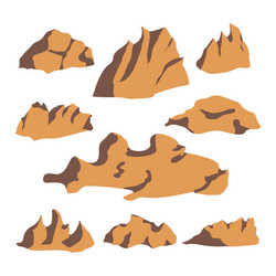 Brown rock stone design element of natural Vector Image