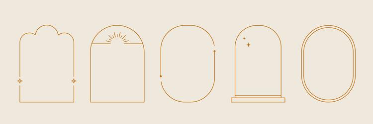 Modern minimalist aesthetic line arch frames Vector Image