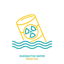 Radioactive water linear sign pictogram symbol Vector Image