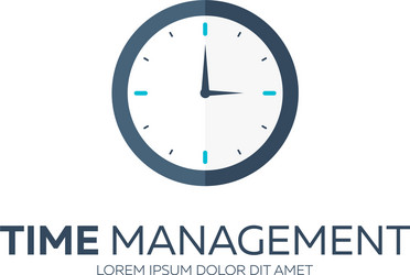 Time management logo flat Royalty Free Vector Image