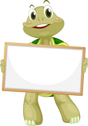 Paper template with turtle and trees Royalty Free Vector